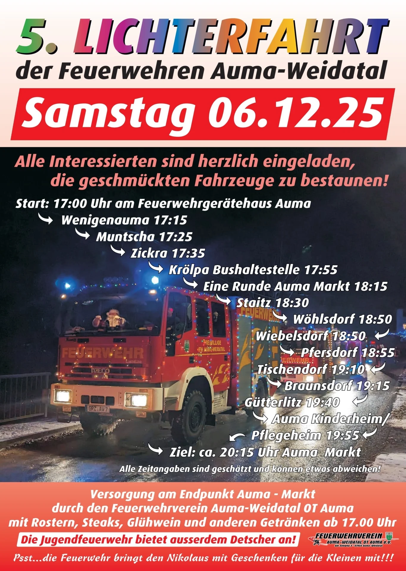 Stadt Auma-Weidatal - 5. Lichterfahrt der Feuerwehren Auma-Weidatal
